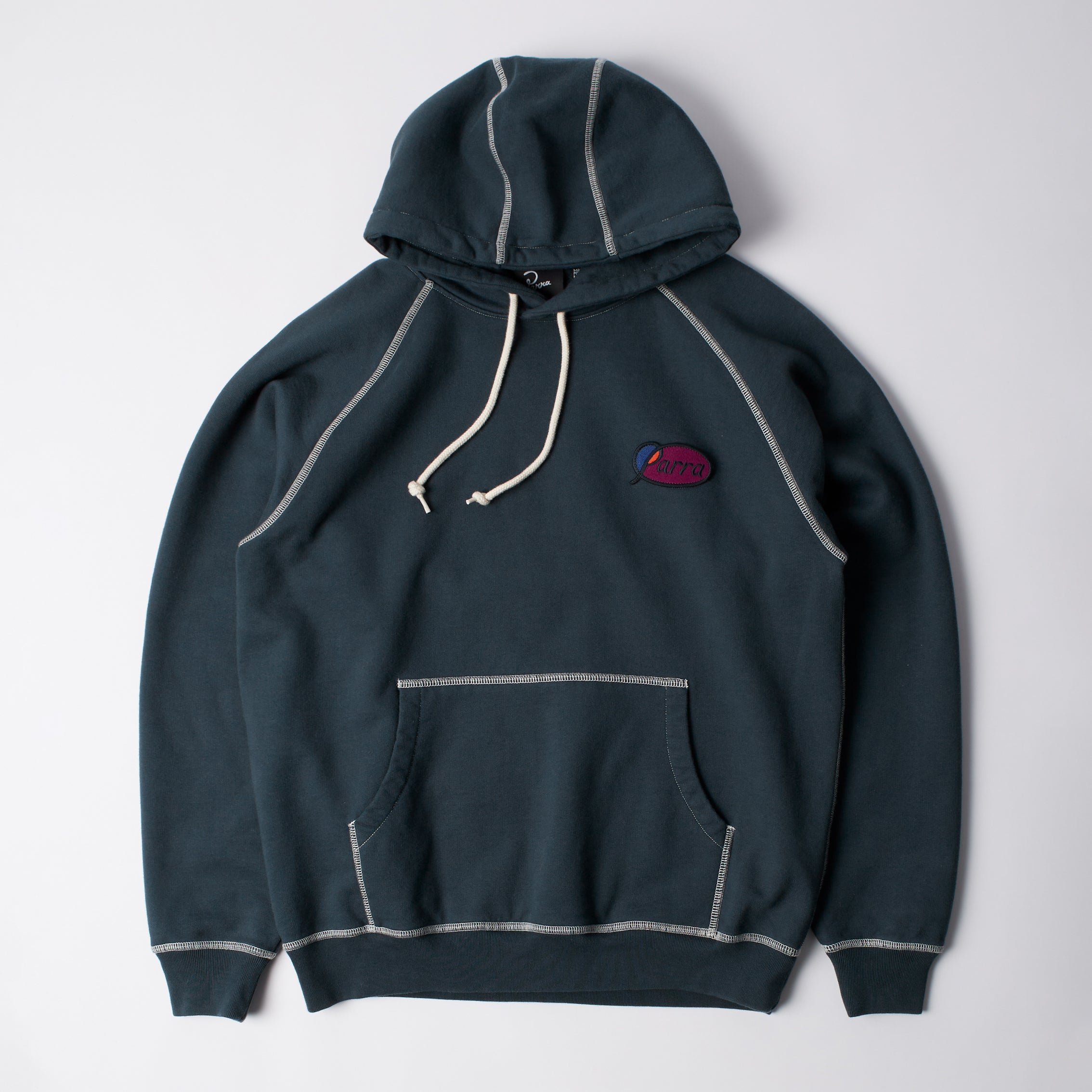 By Parra Circled script logo hooded sweatshirt - Dark Blue – Cooshti