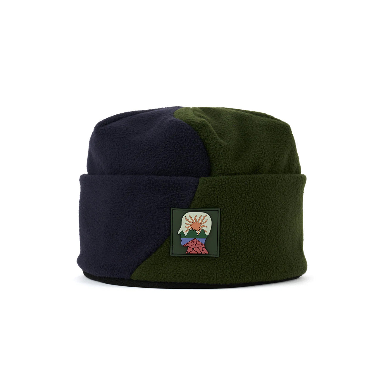 Brain Dead Organic Panel Polar Fleece Beanie - Navy / Olive – Cooshti
