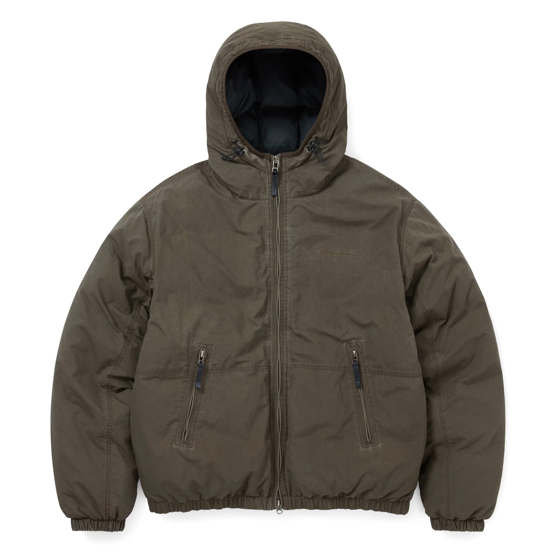 Thisisneverthat Washed Down Puffer Jacket - Olive Brown – Cooshti